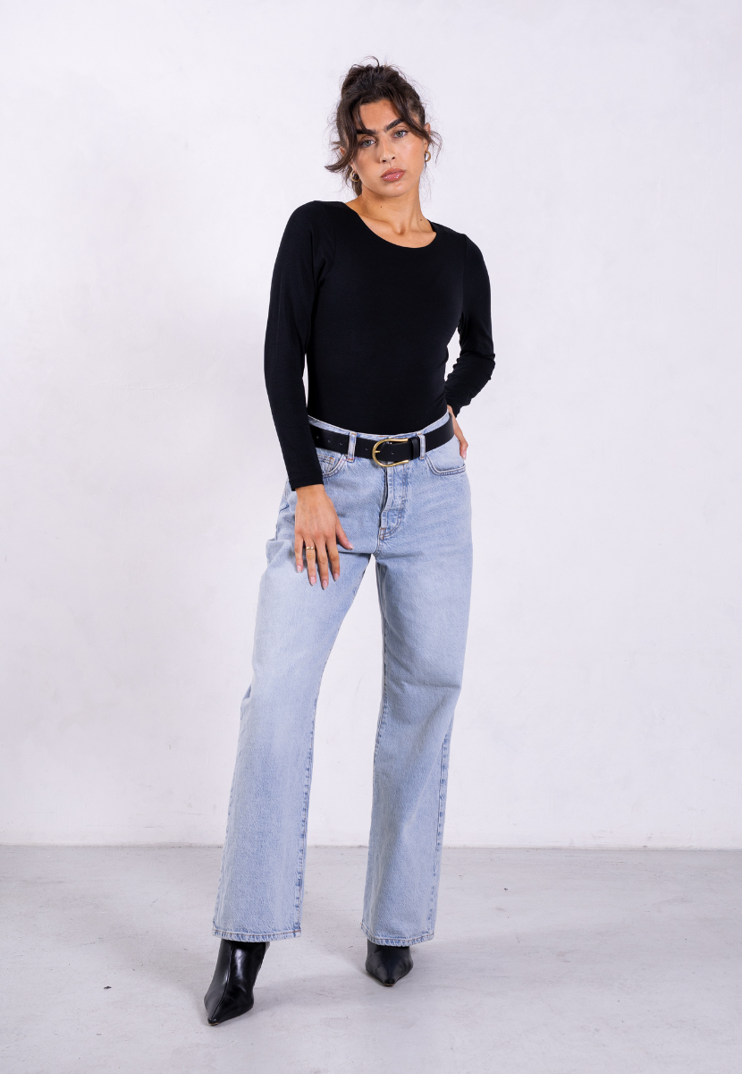 Black Organic Cotton Long Sleeve Bodysuit | Not Basics – Pantee