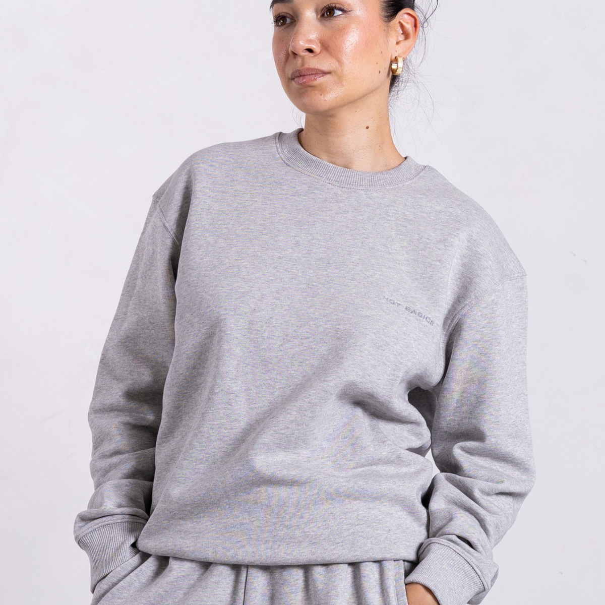 Organic Cotton Sweatshirt, Light Grey Marl – Not Basics